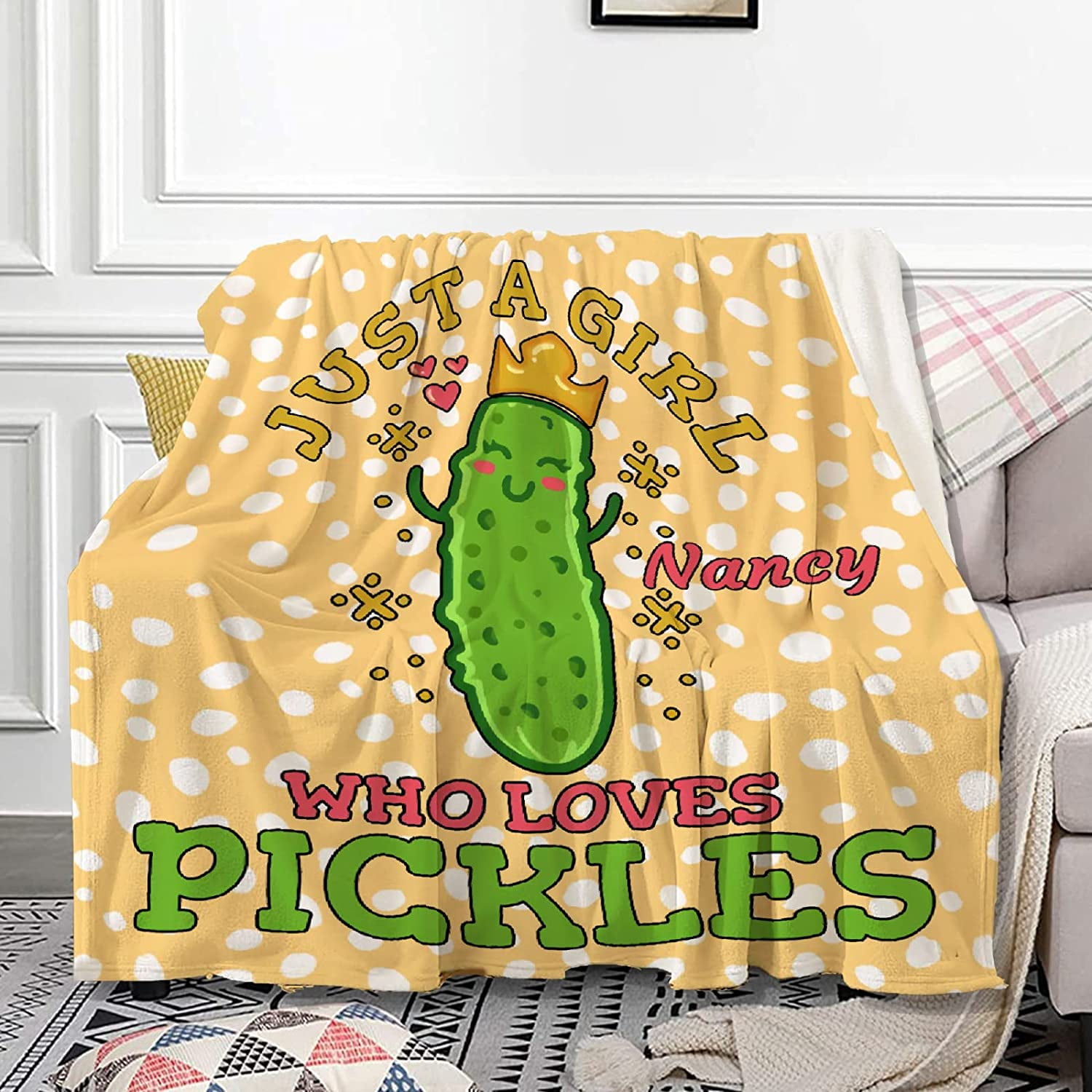 Personalized Pickles Blanket with Text Custom Blankets with Name Gifts ...