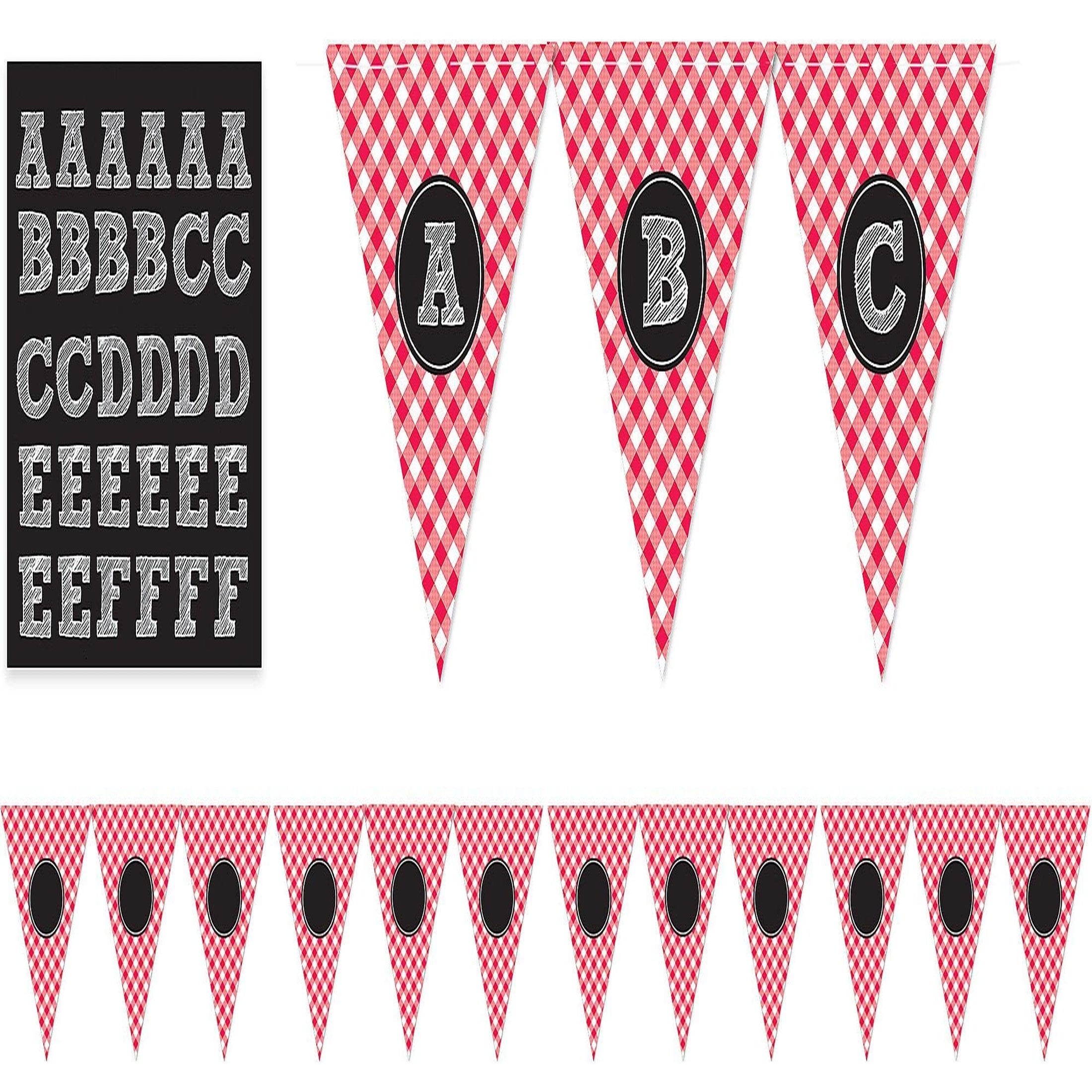Personalized Picnic Party Banner Collection - 24 Customizable Pennants ...