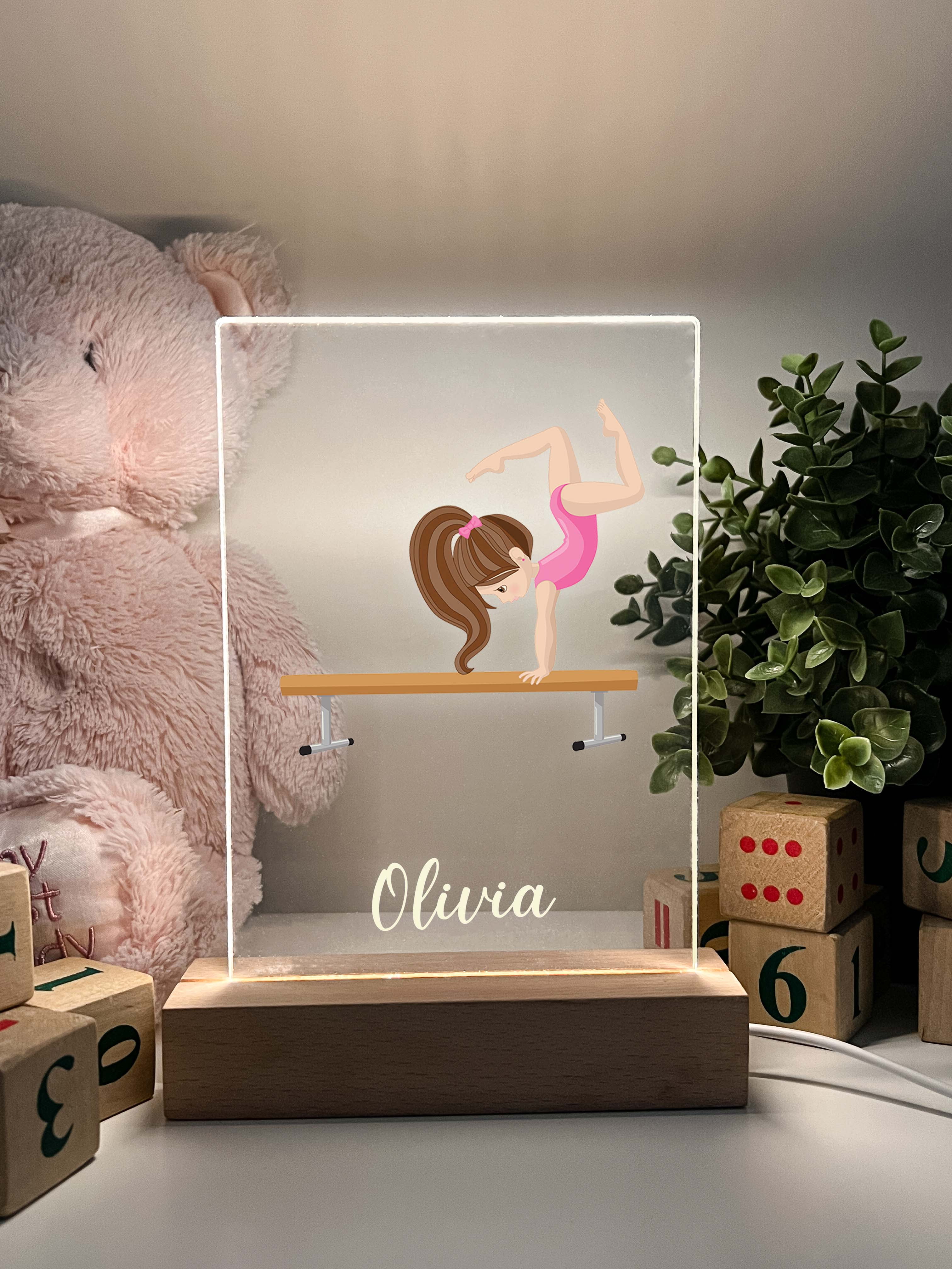 Personalized Picture LED Wood Base Night Light Up Lamp Stand Girls ...