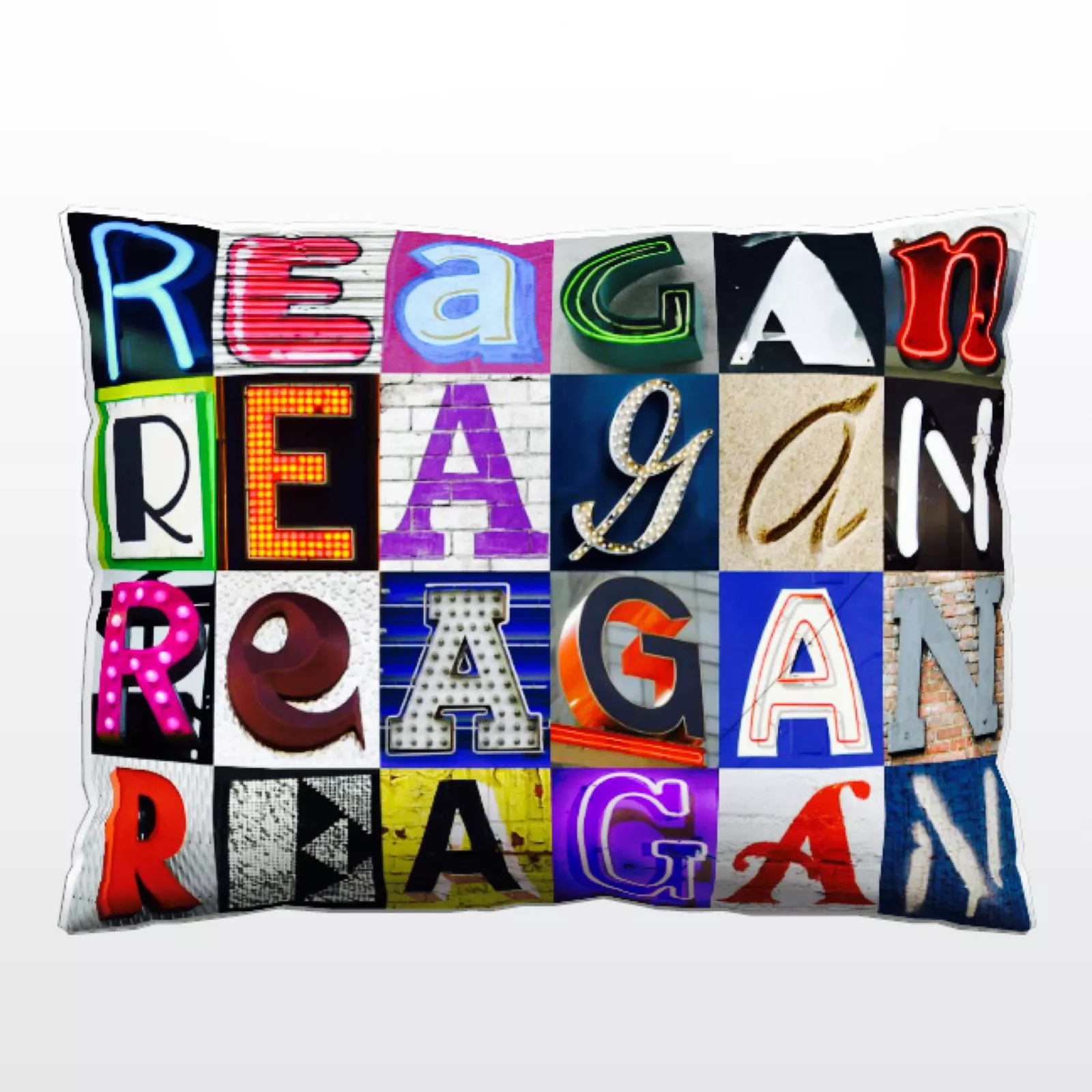 Personalized Pillow featuring the name REAGAN in photos of actual sign ...