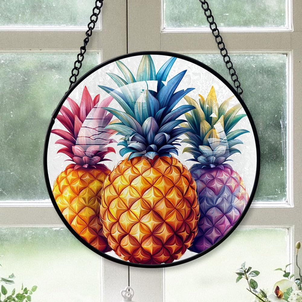 Personalized Pineapple Suncatcher Stained Glass, Pineapple Gifts for ...