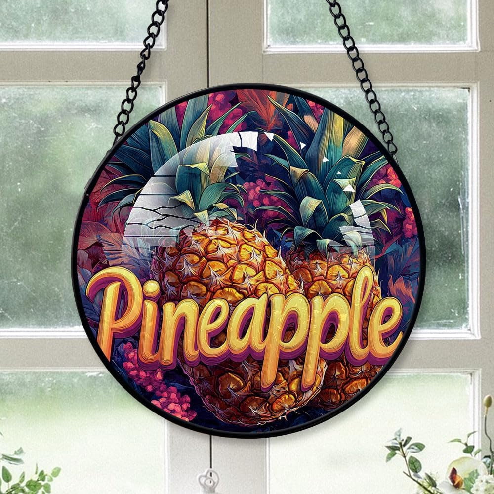 Personalized Pineapple Suncatcher Stained Glass Suncatchers, Pineapple ...