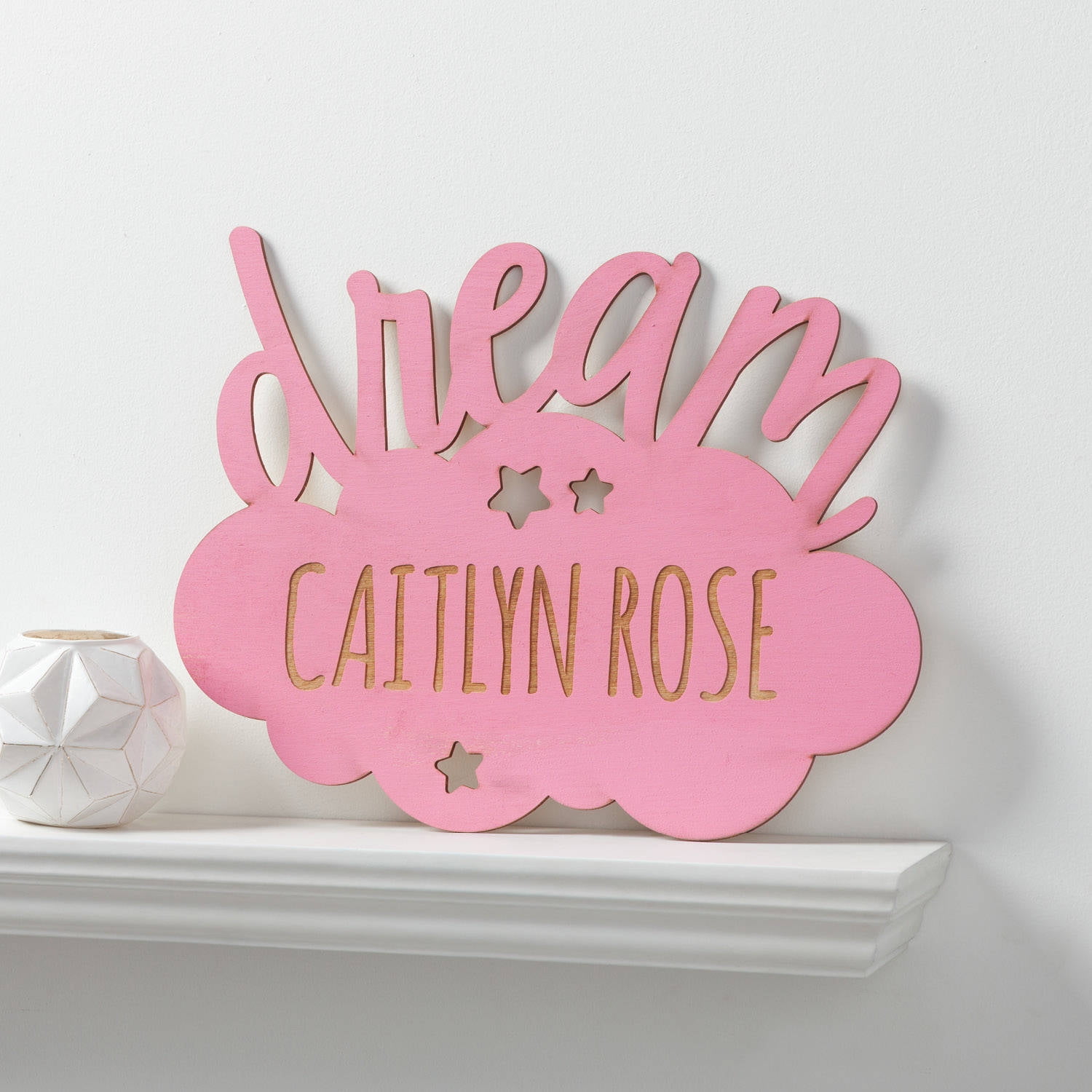 Personalized Pink Dream Kids Wood Plaque - Walmart.com