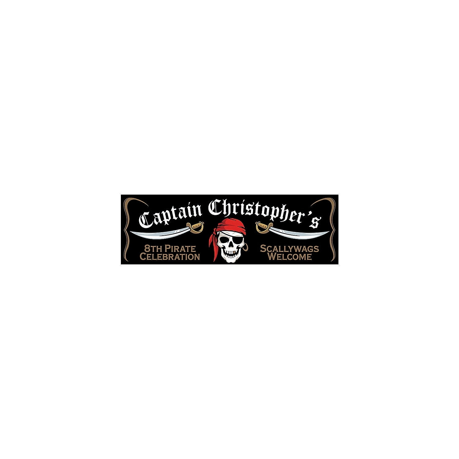 Fun Express Grinning Pirate Custom Banner - Walmart.com