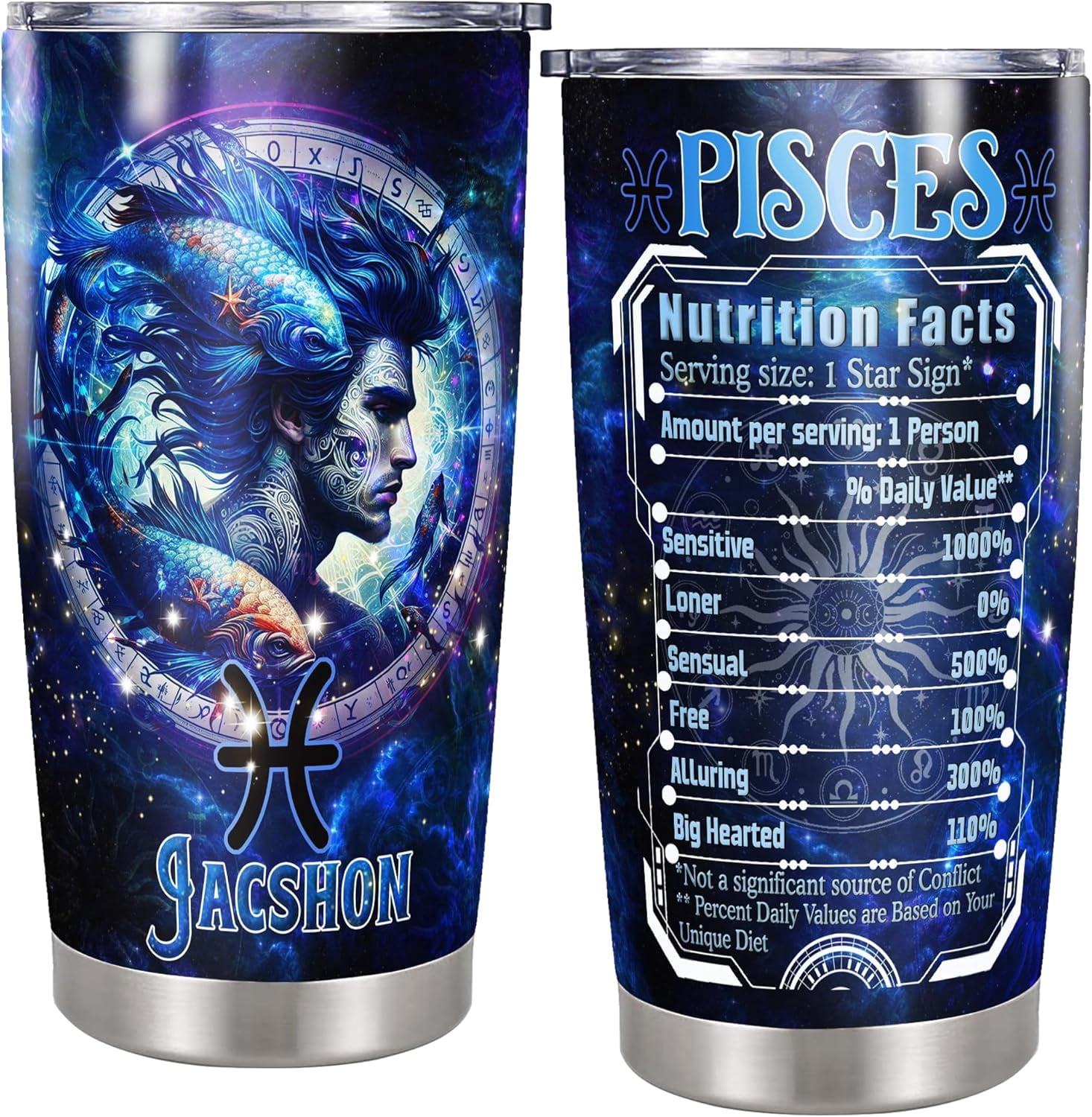 Personalized Pisces Tumbler Constellation Zodiac Astrology Insulated ...