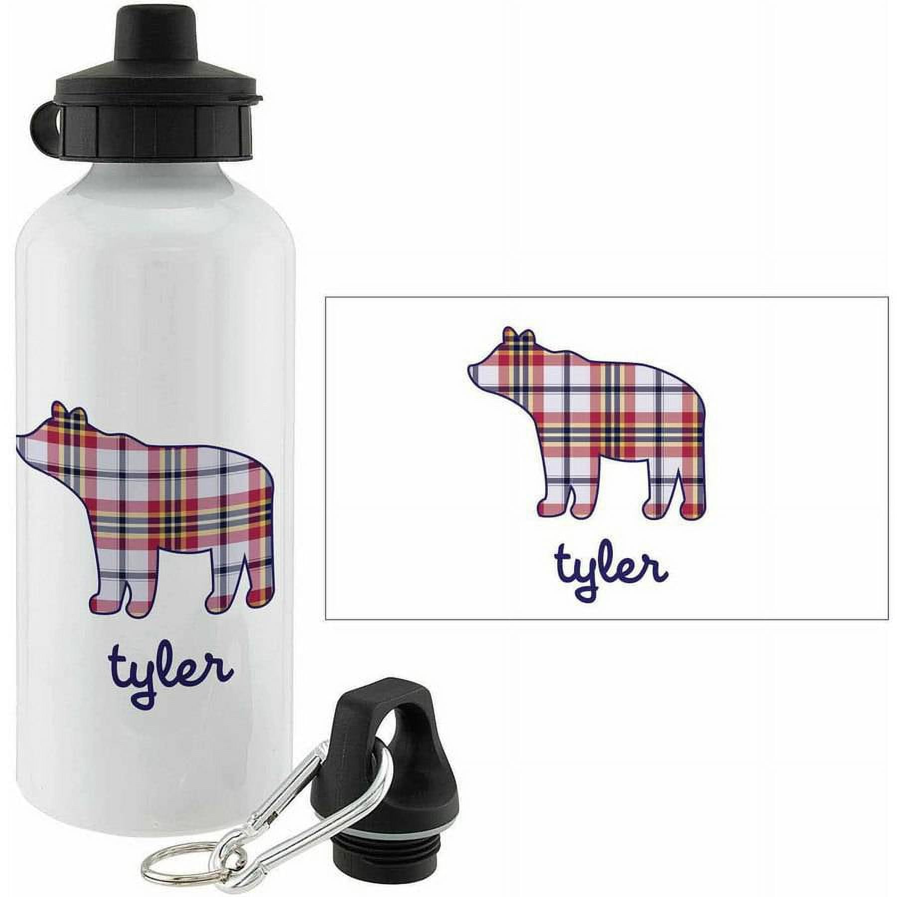 Personalized Plaid Bear Water Bottle - Walmart.com