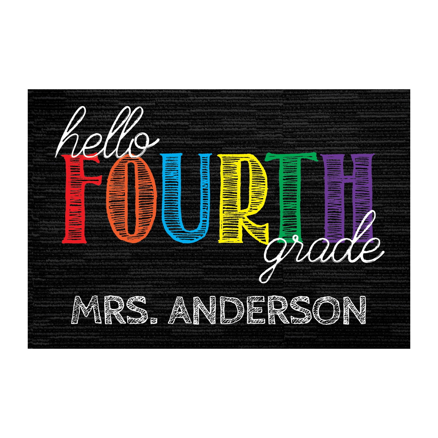 Personalized Planet 27x18 Hello Fourth Grade Doormat with Custom ...