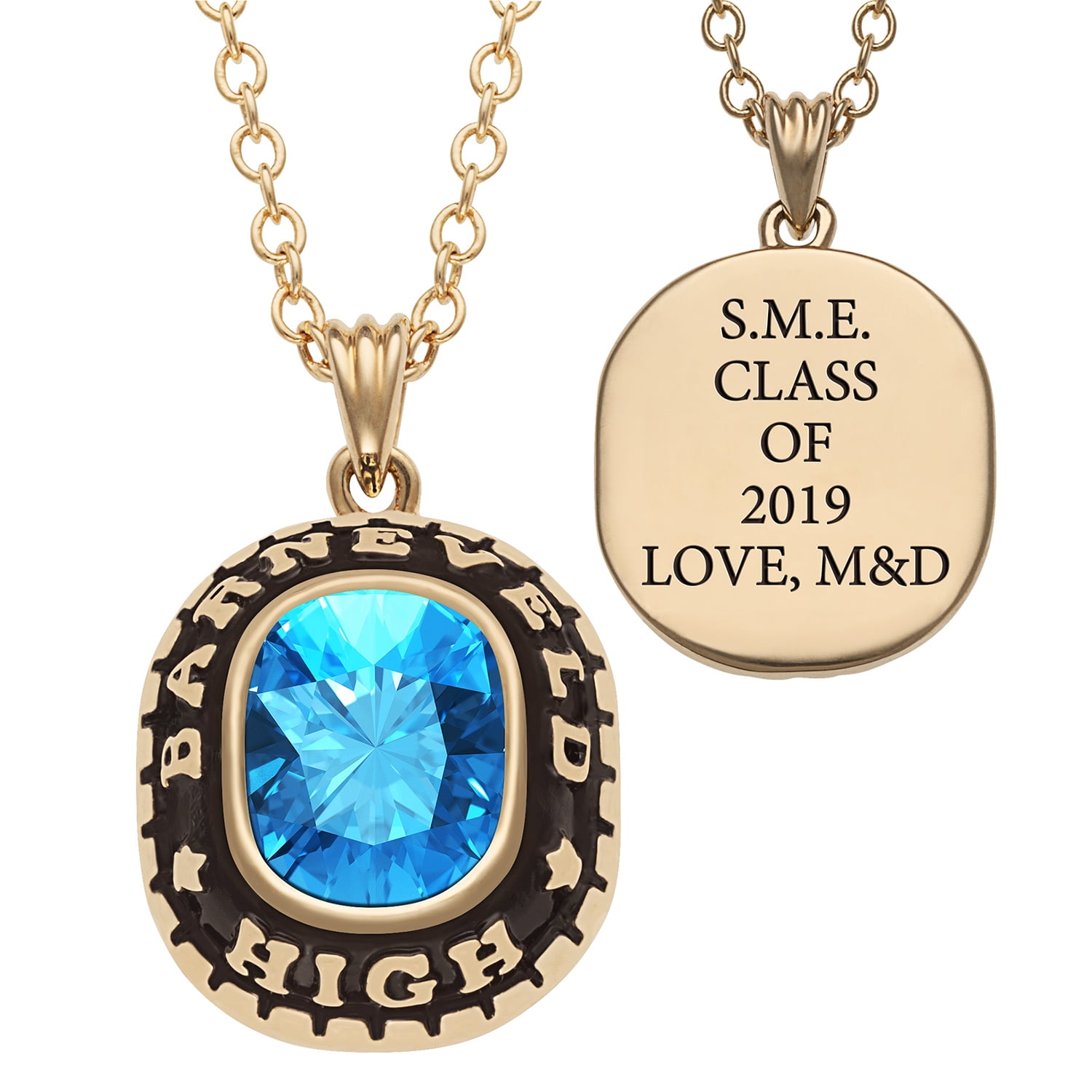 Personalized Planet Girl's Silvertone or Goldtone Cushion-Cut ...