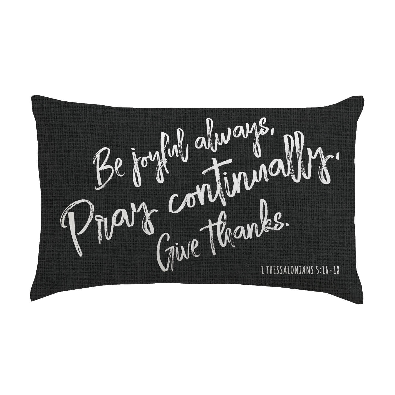 Personalized Planet Pray Continually Lumbar Throw Pillow with Dark Gray ...