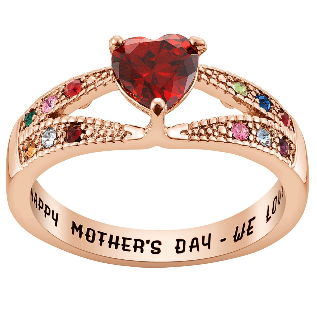 Personalized Planet Rose Goldtone Mother/ GrandFamily Heart Family ...
