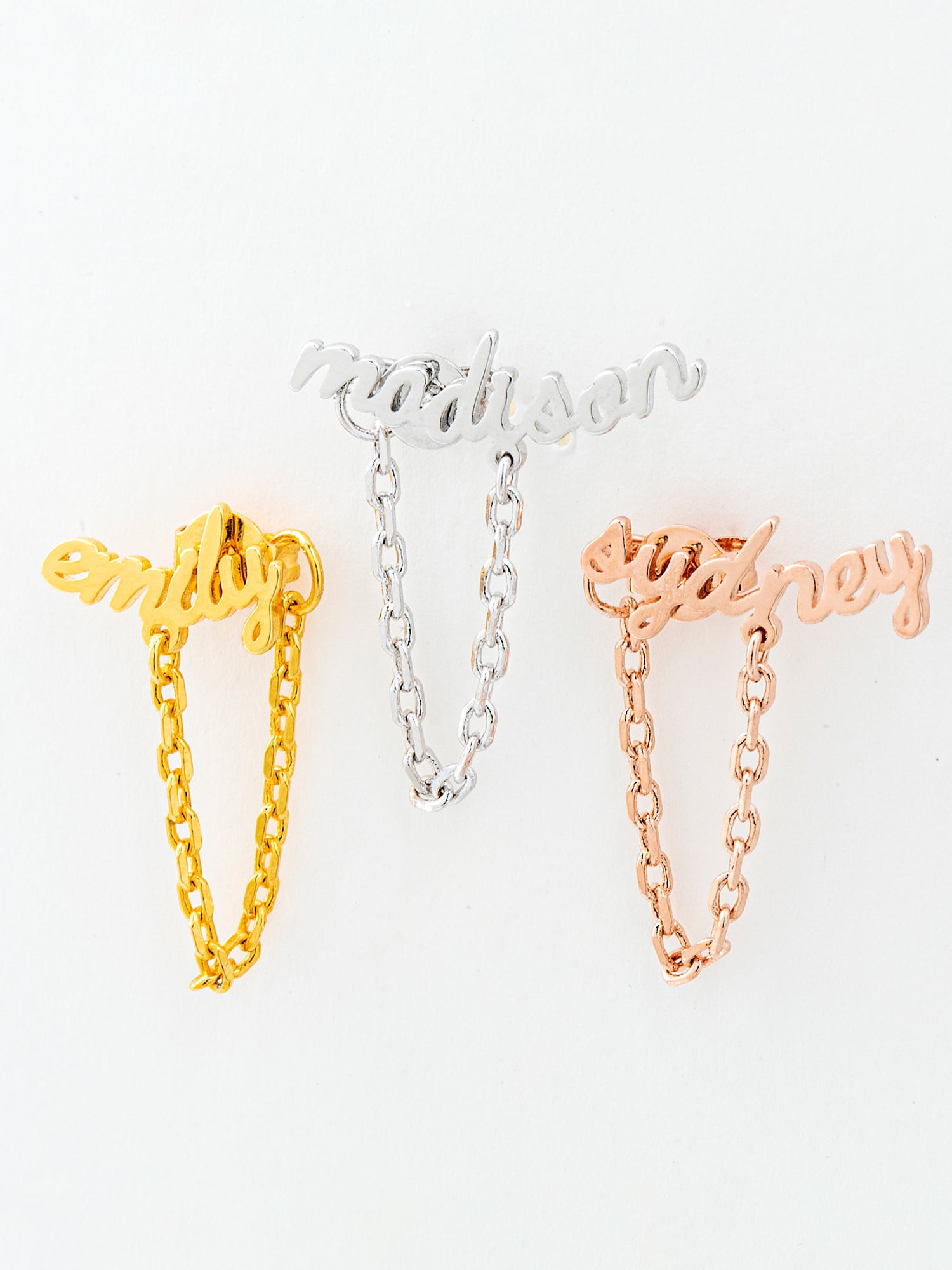 Personalized Planet Sterling Silver Lowercase Script Name Crawler ...