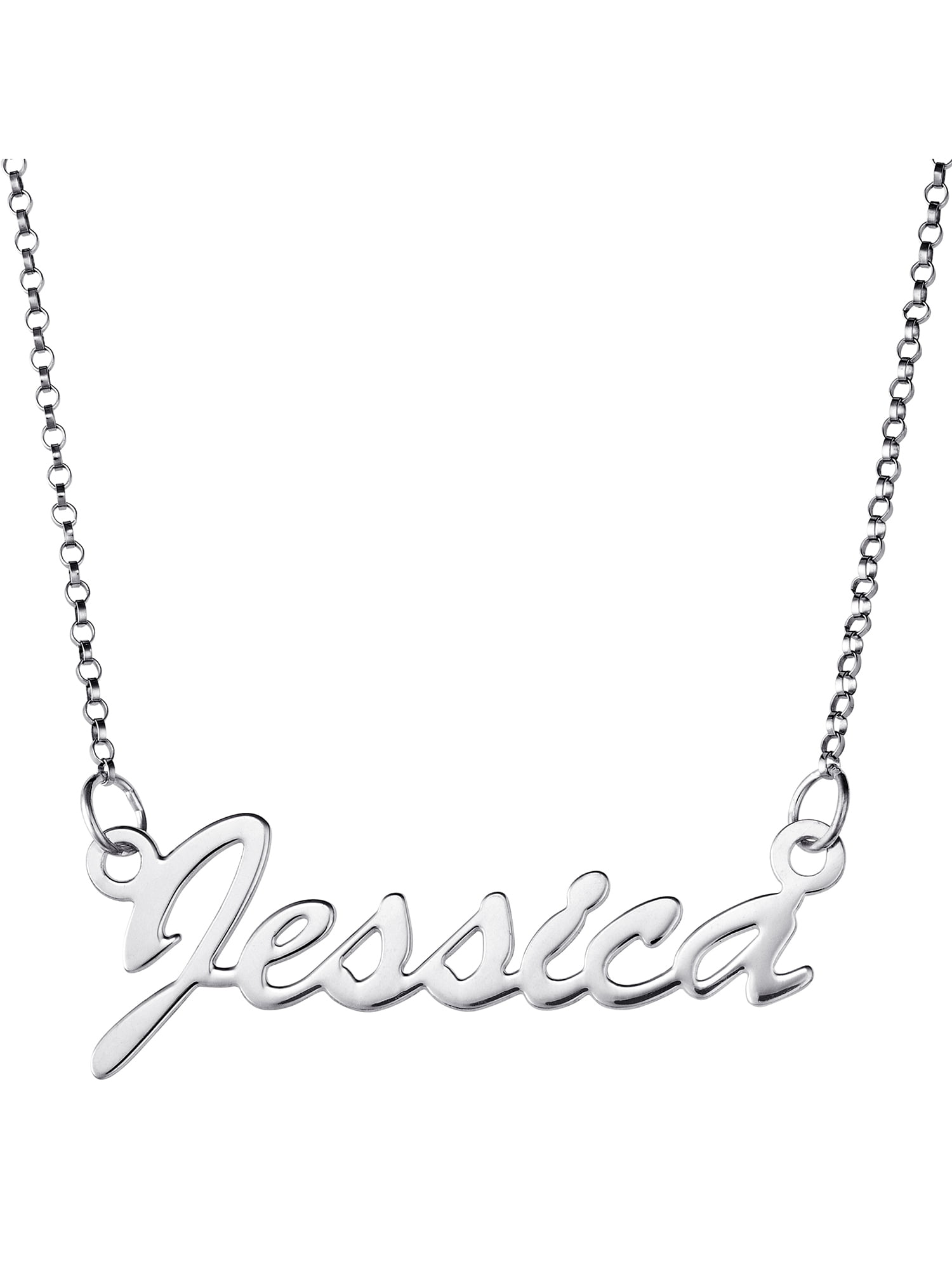 - Personalized Planet Sterling Silver Nameplate Necklace, Women's 18 ...