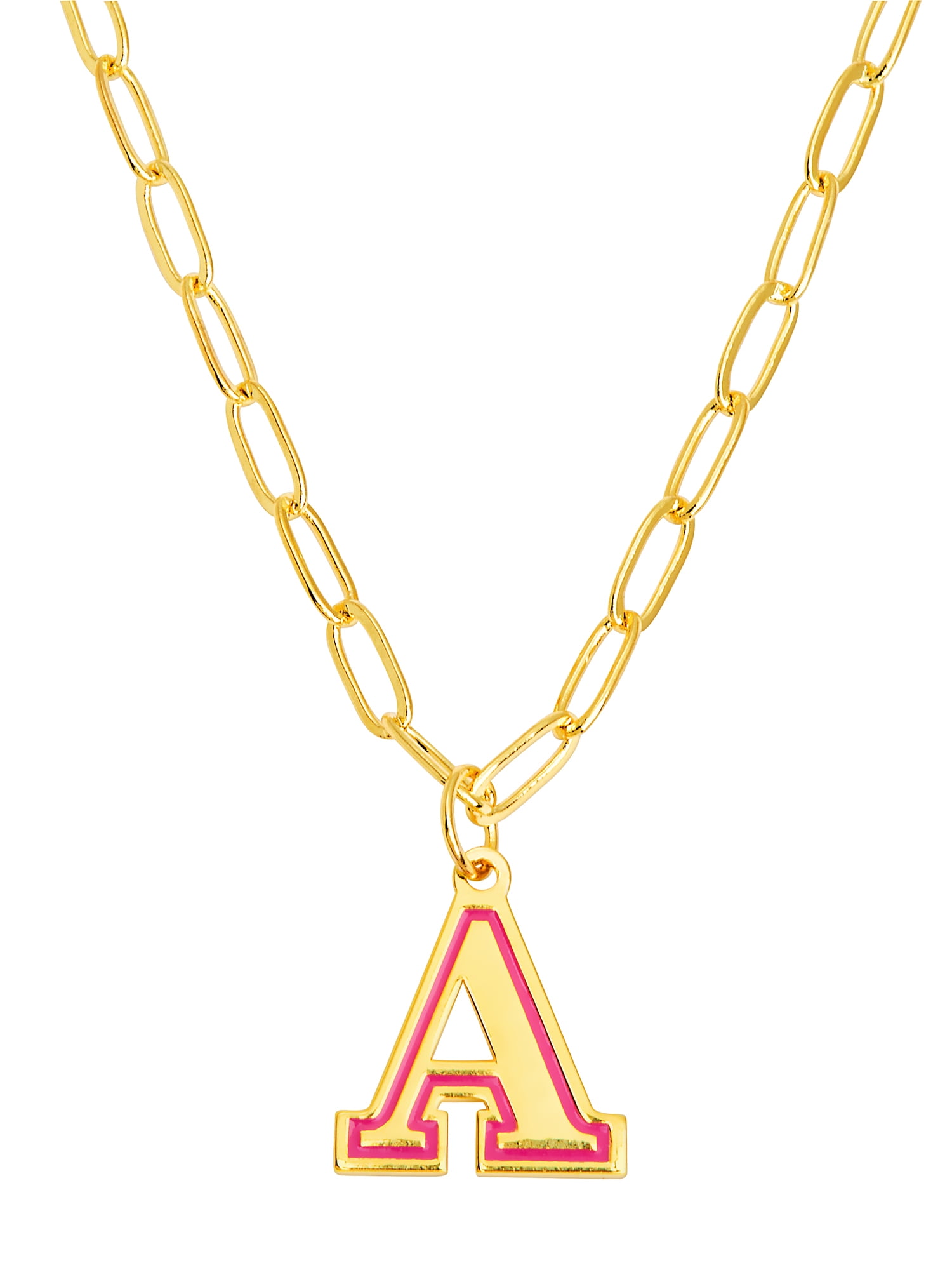 Personalized Planet Women's Enamel Outline Uppercase Initial Paperclip ...