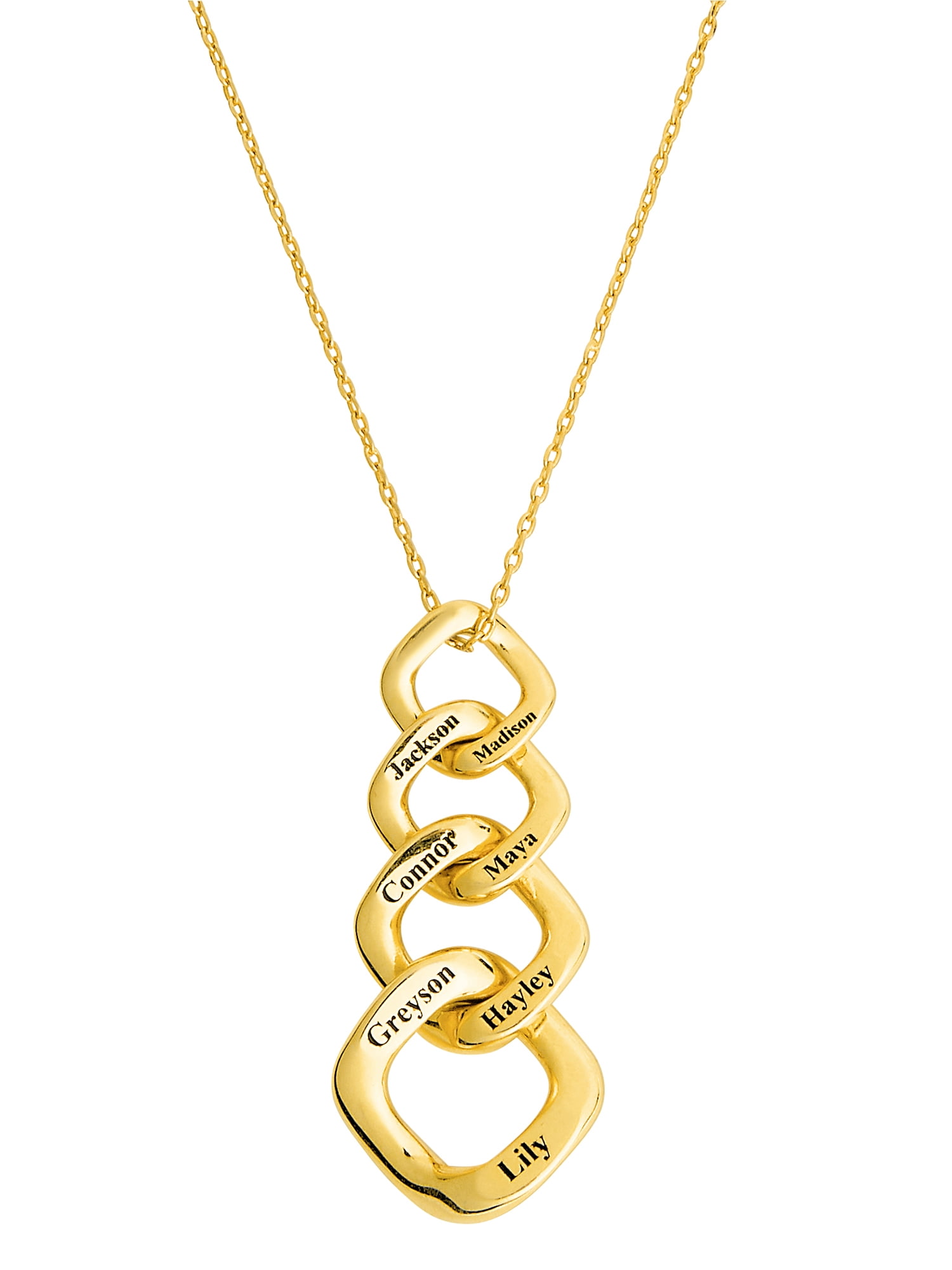 Personalized Planet Women's Engraved Open Link Pendant Necklace ...