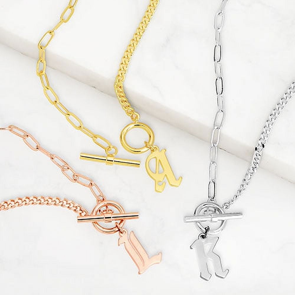 Personalized Planet Women's Mixed Chain New Old English Initial Charm ...