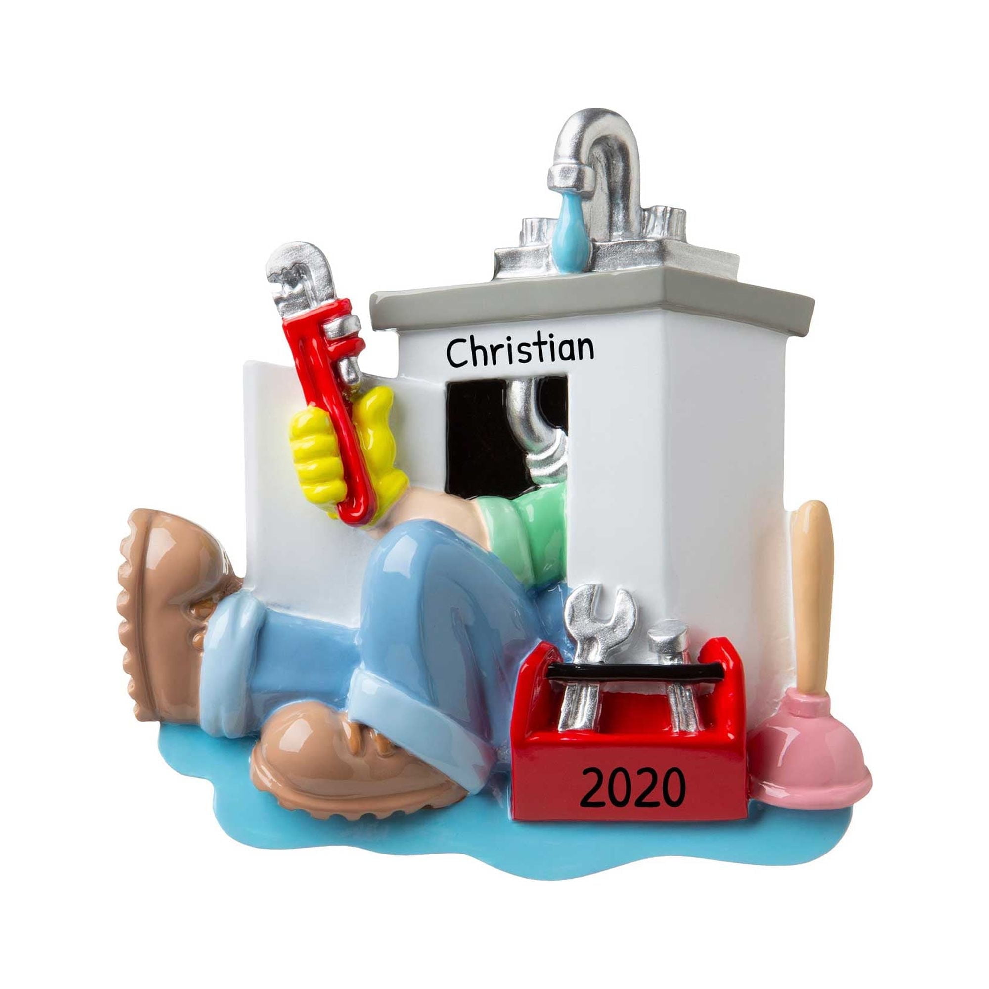 Personalized Plumber Ornament 2024 with Toolbox 1 Count - Ornaments by ...