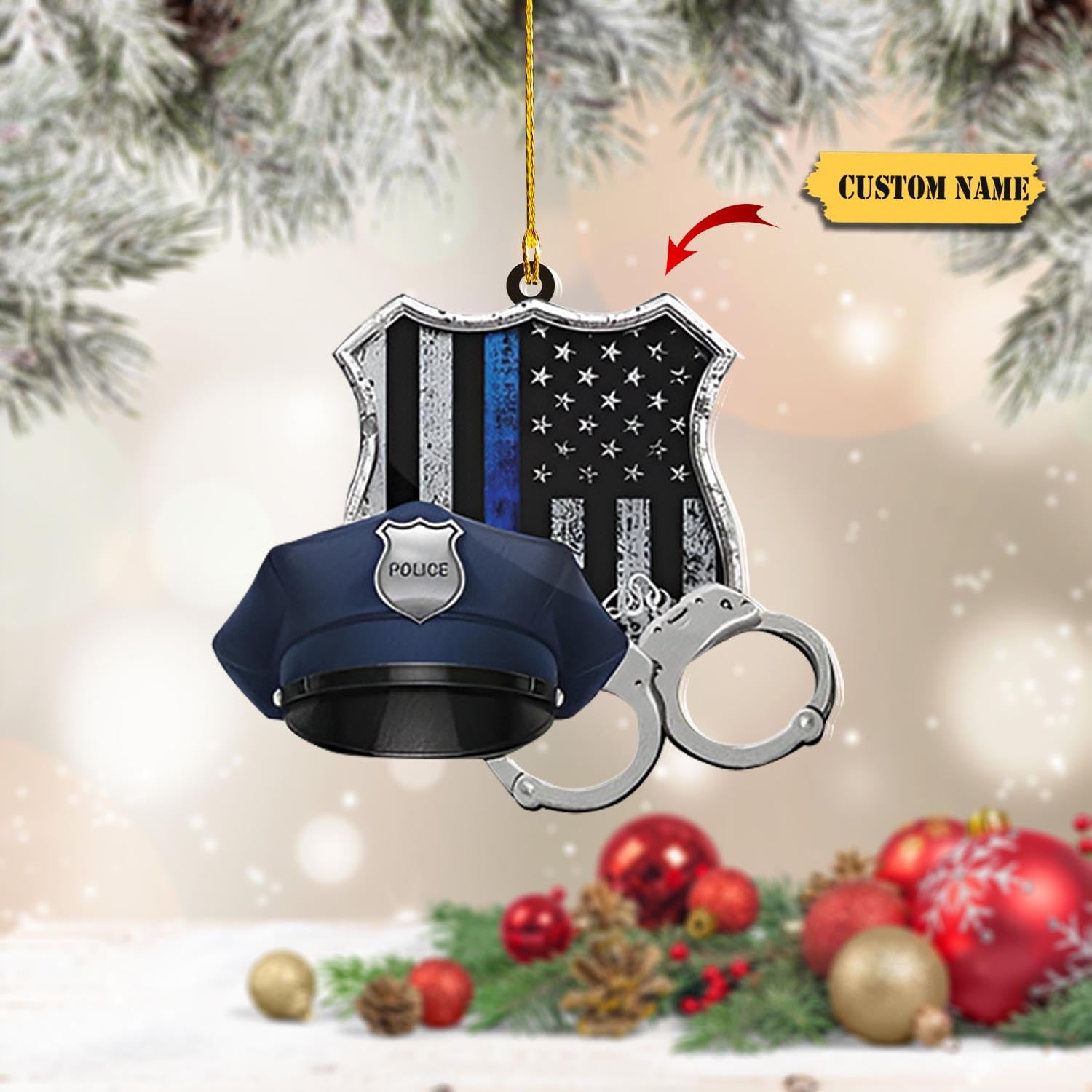 Personalized Police Combo Shaped Ornament Christmas, Ornament For Him ...