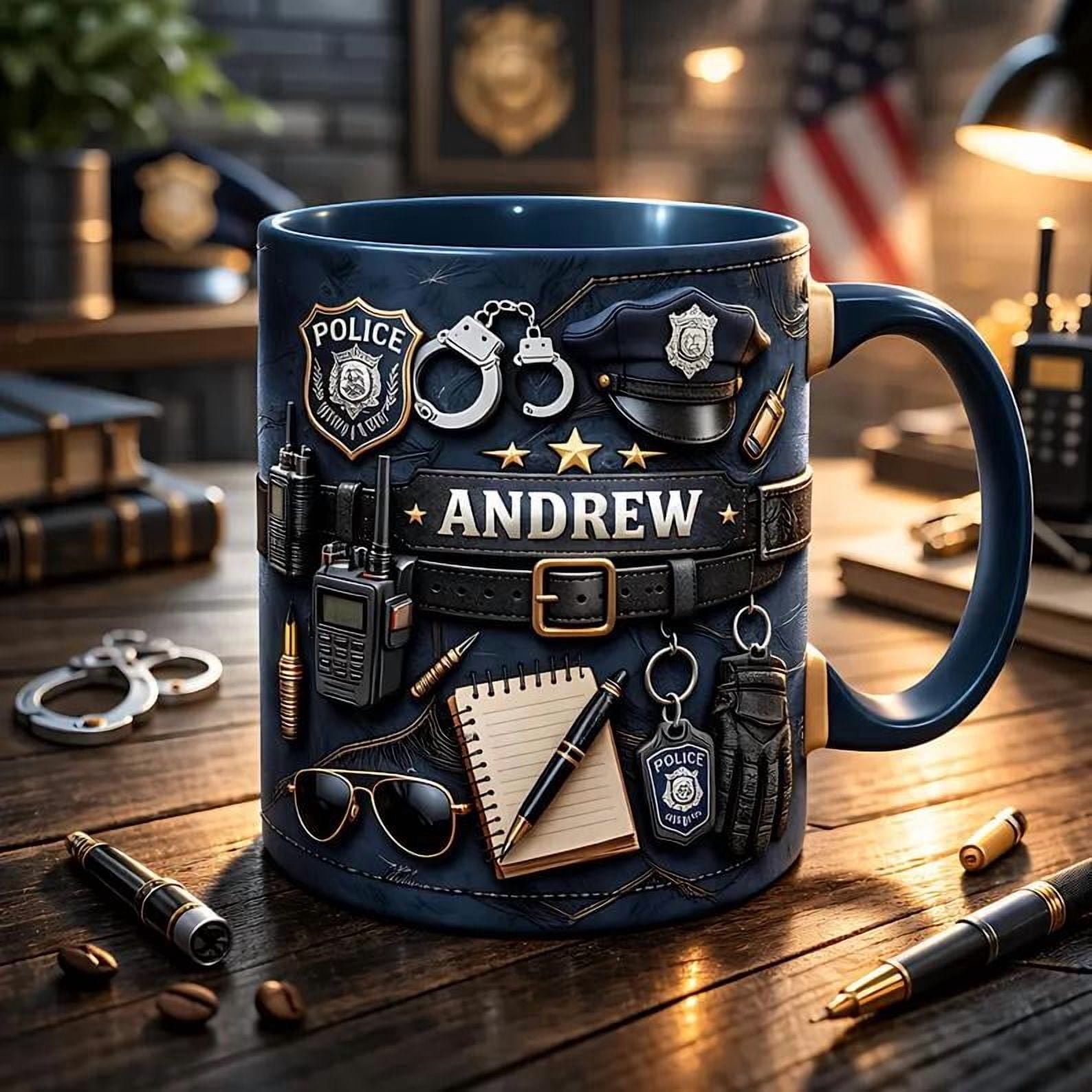 Personalized Police Officer Mug Custom Name Police Gift 3D Inflated ...