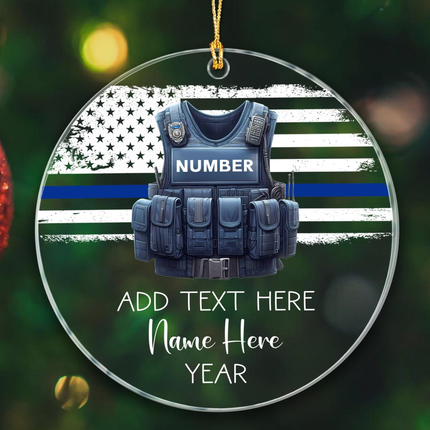 Personalized Police Vest Christmas Ornaments Gift for Best Police ...