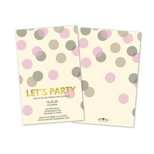 Personalized Polka Dot Party Invitations - Walmart.com