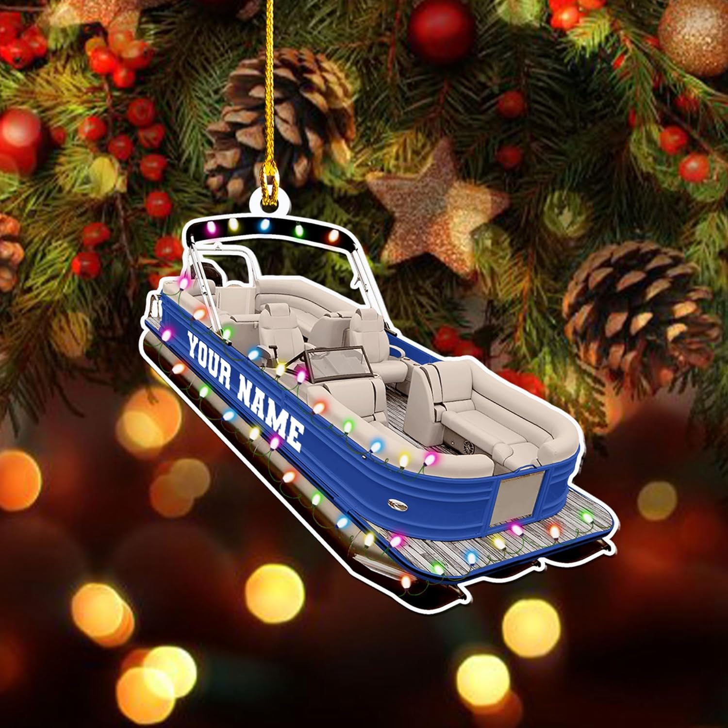 Personalized Pontoon Boat Christmas Ornament, Pontoon Car Ornament ...