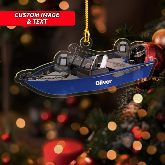 Personalized Pontoon Boat (Family of 2) 2D Flat Ornament 2025 + Two ...