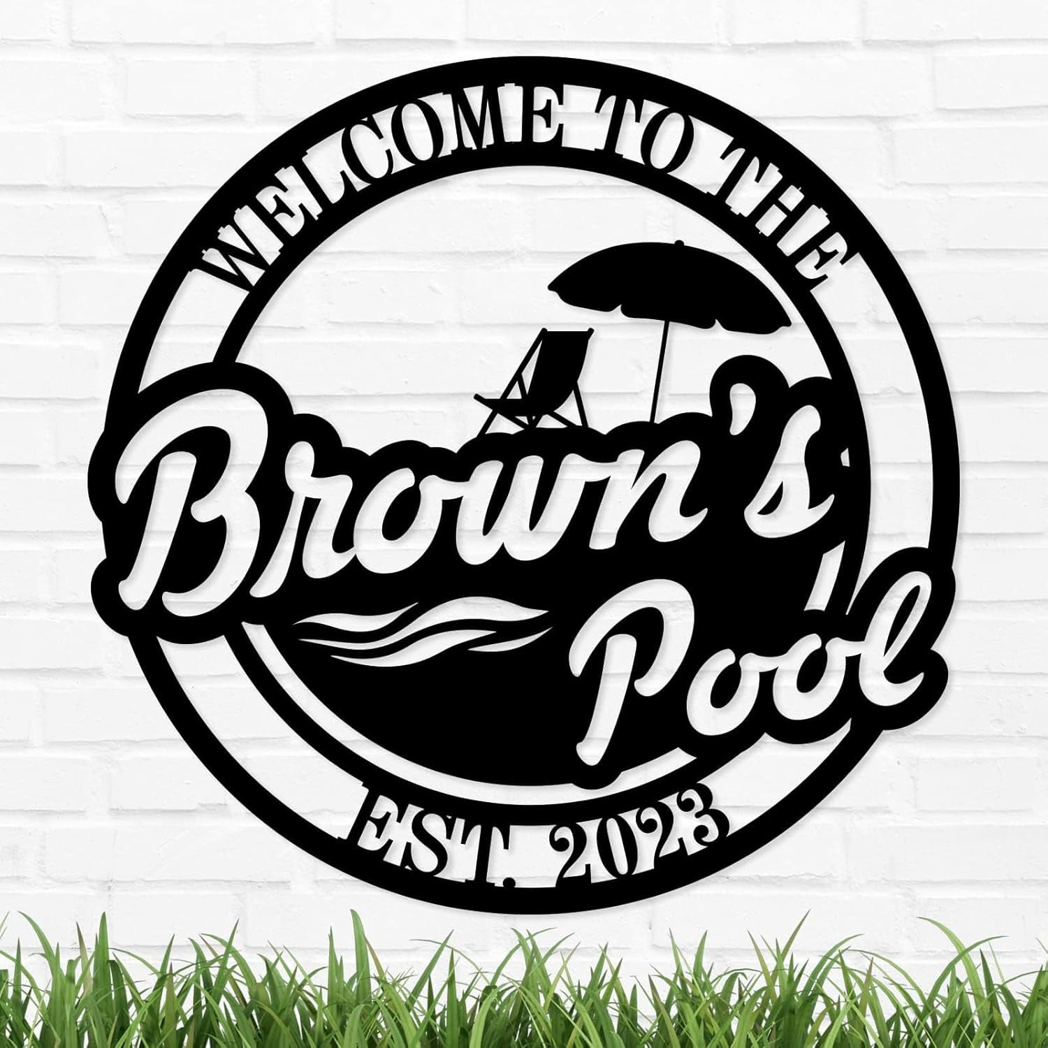 Personalized Pool Sign, Custom Pool Decor, Swimming Pool Metal Sign ...