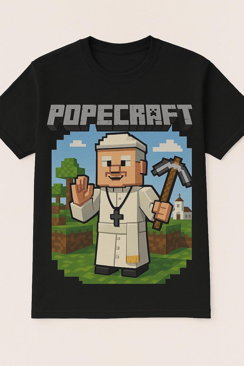 Personalized PopeCraft T-shirt, A Minecraft Movie Shirt, Chicken Jockey ...