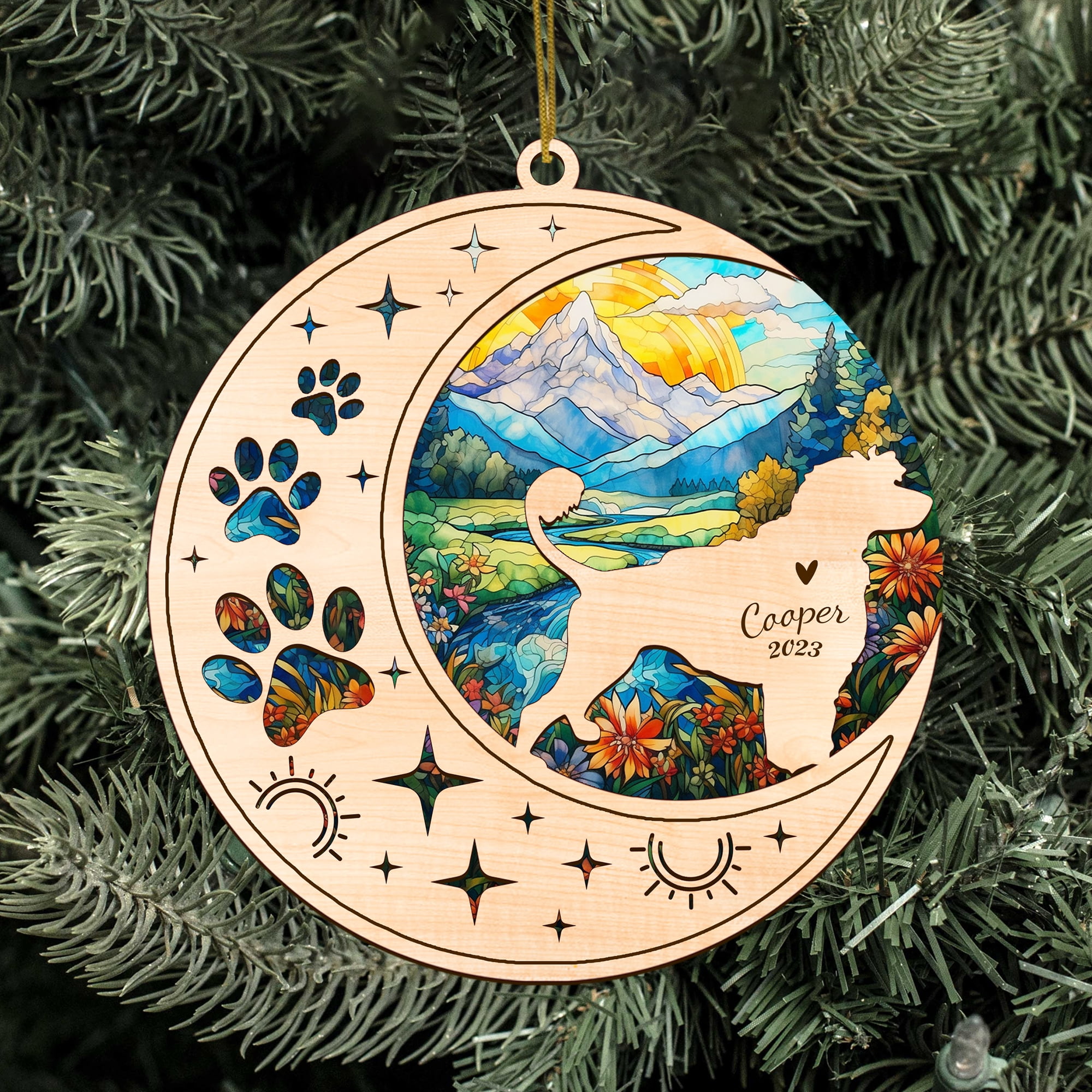 Personalized Portuguese Water Dog Star Memorial Suncatcher, Pet Loss ...