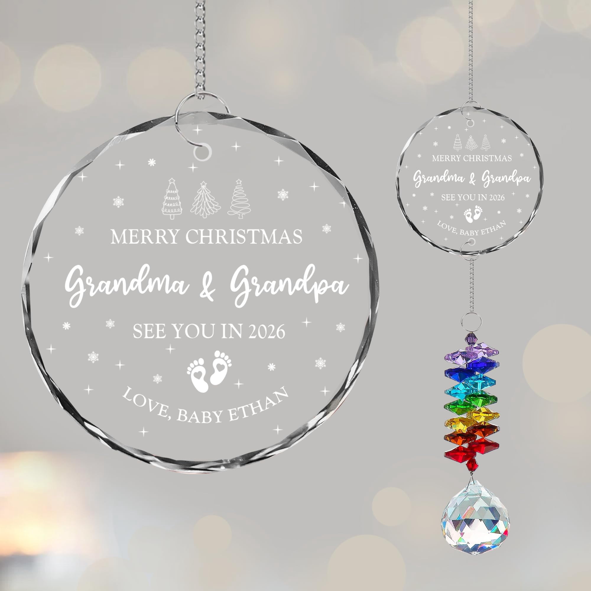 Personalized Pregnancy Reveal Ornament for Grandparents – Custom Name ...