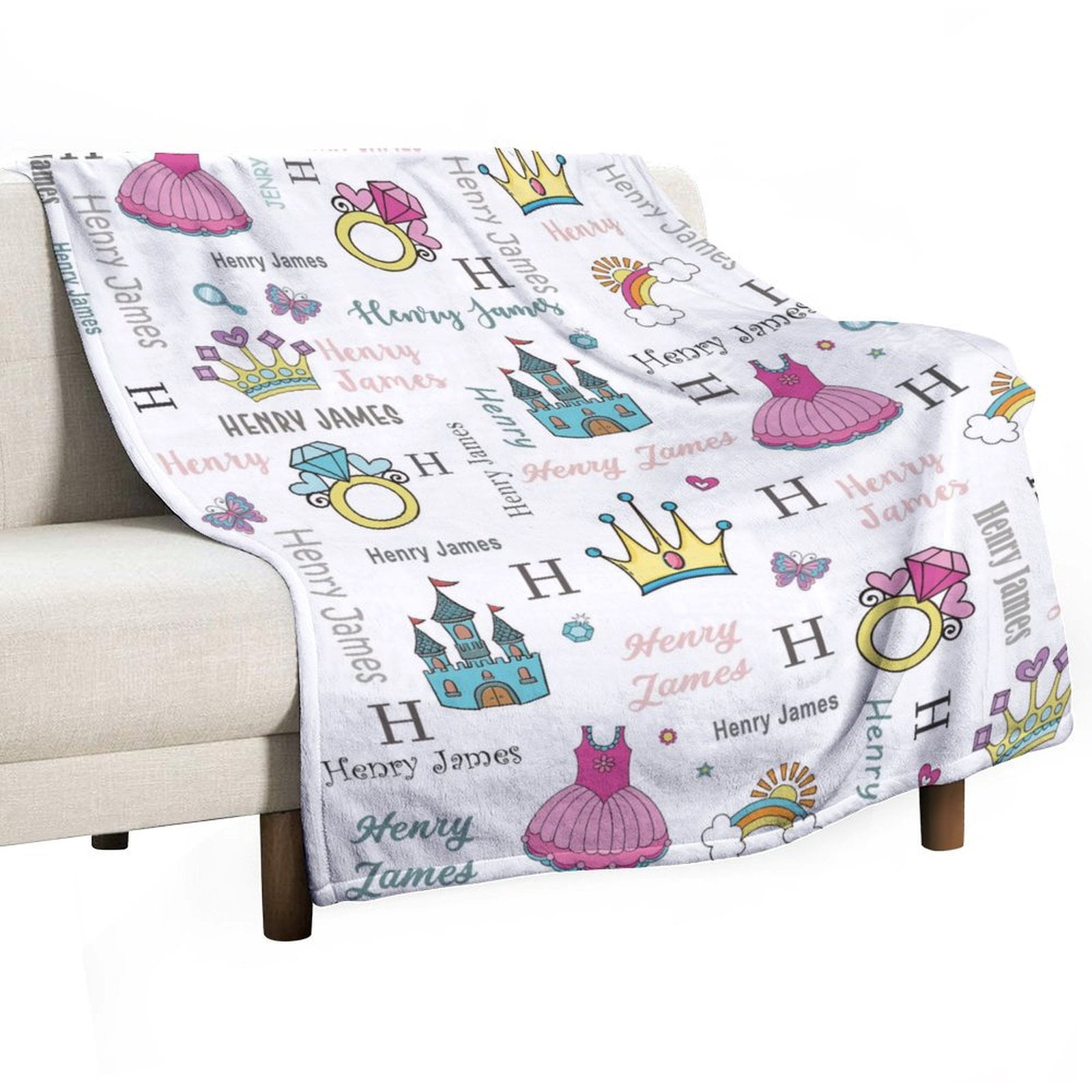 Personalized Princess Baby Blanket Custom Monogrammed Receiving ...