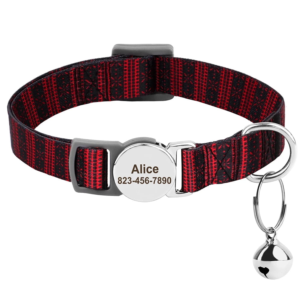 Personalized Printed Cat Collar Adjustable Kitten Puppy Collars With ...