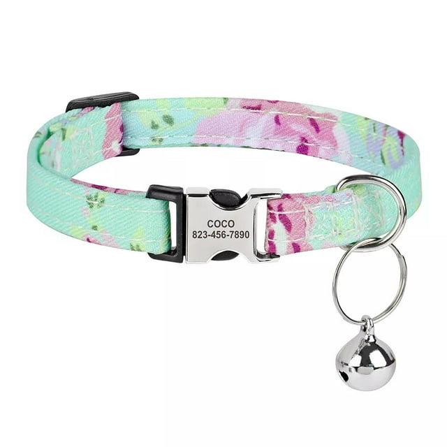 Personalized Printed Cat Collar Adjustable Kitten Puppy Collars With ...