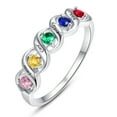 Personalized Promise Mothers Ring with 2-5 Simulated Birthstone 925 ...