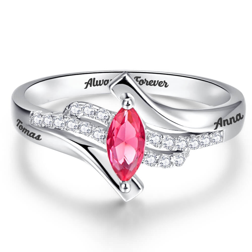 Personalized Promise Ring for Women 925 Sterling Silver Custom Rings ...