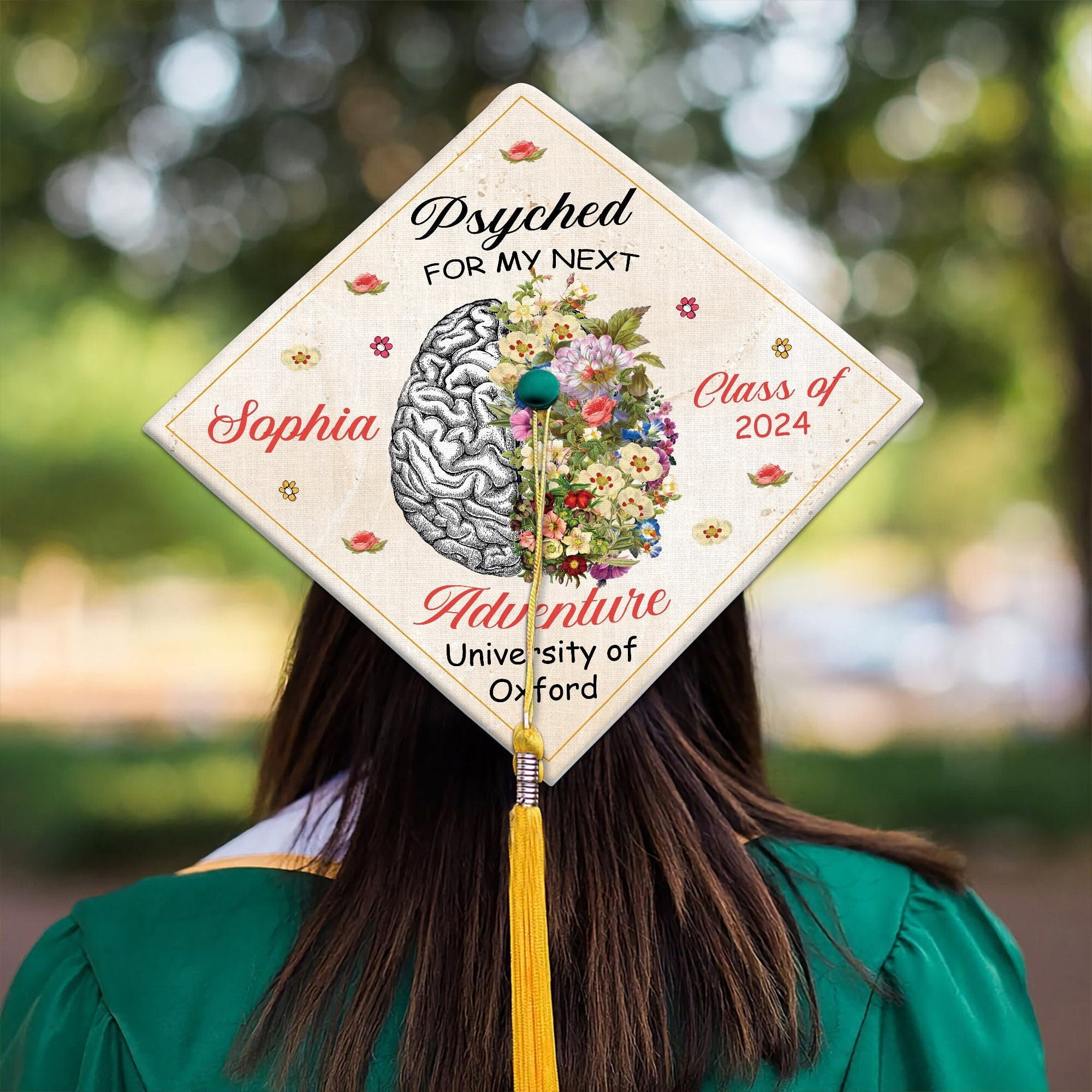 Personalized Psyched For The Next Adventure Graduation Cap Topper, Grad Cap Topper, Class Of ...