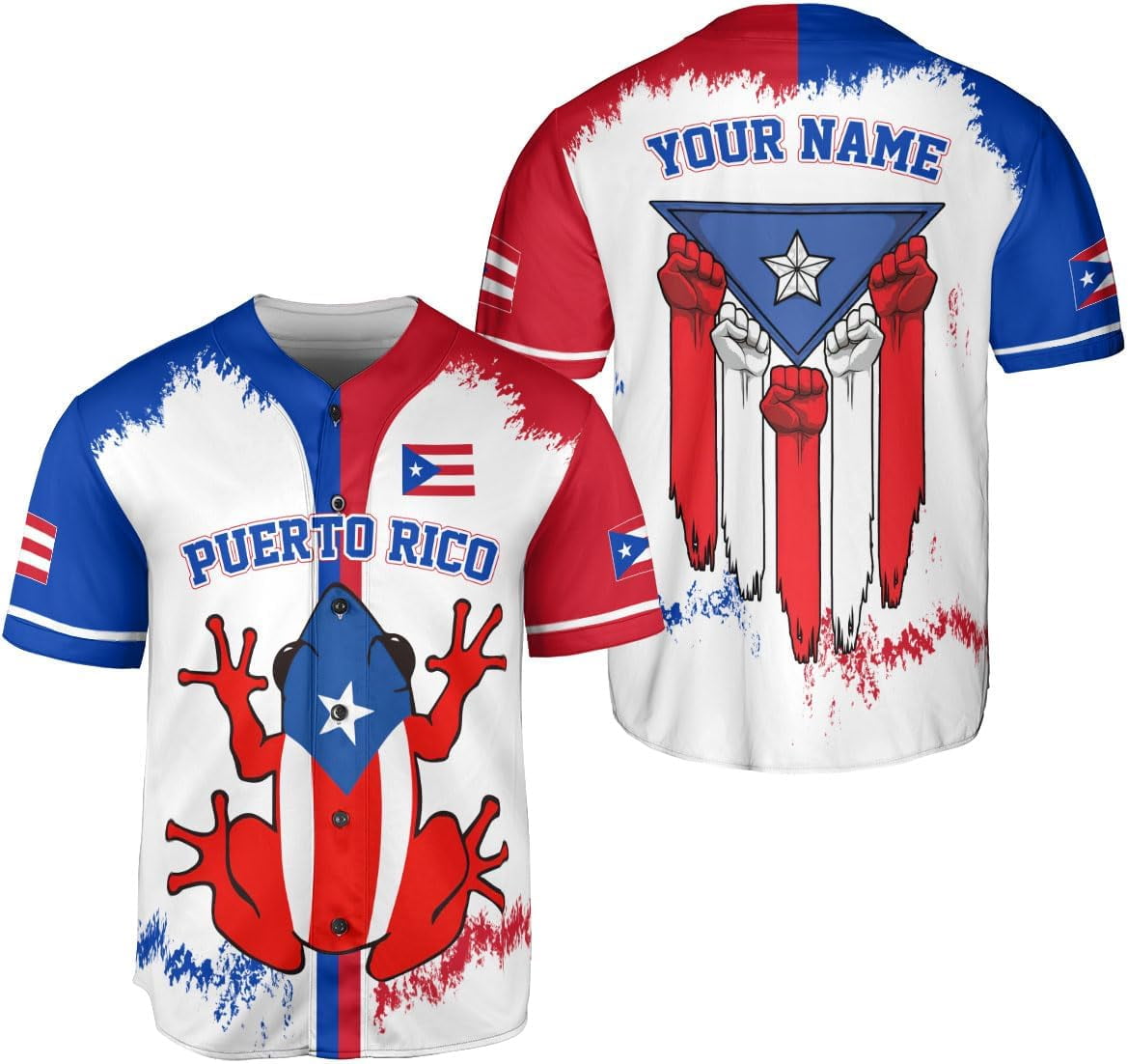 Personalized Puerto Rico Baseball Shirt - Custom Team Name, Puerto ...