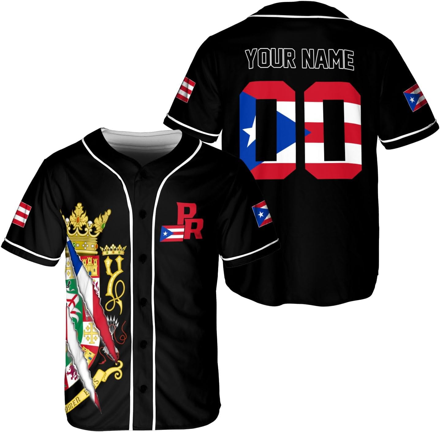 Personalized Puerto Rico Baseball Shirt - Custom Team Name, Puerto ...