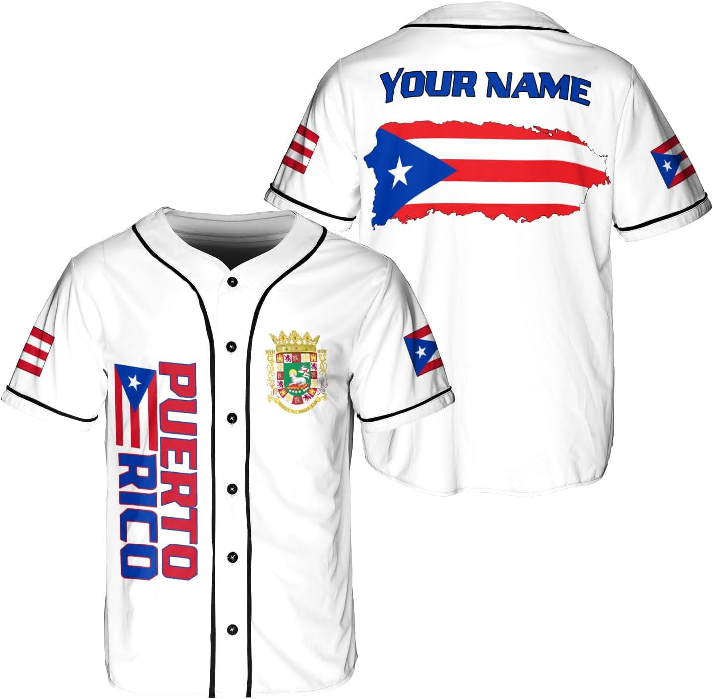 Personalized Puerto Rico Baseball Shirt - Custom Team Name, Puerto ...