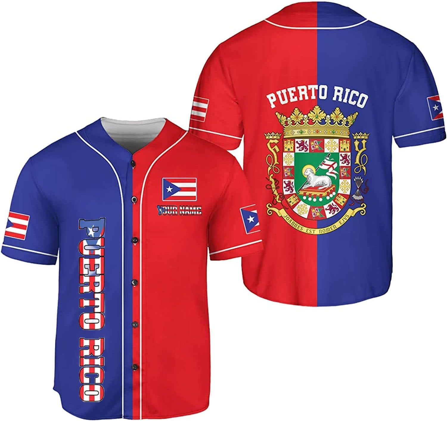 Personalized Puerto Rico Baseball Shirt - Custom Team Name, Puerto ...