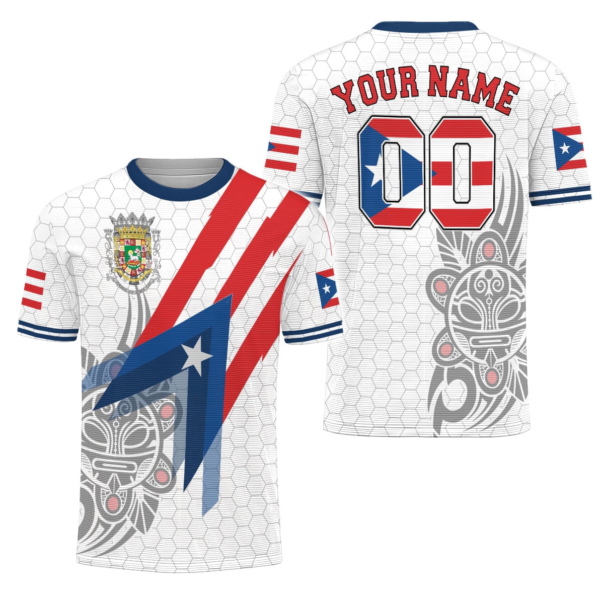 Personalized Puerto Rico Soccer Jersey, Men Quick Dry Shirt Printed ...