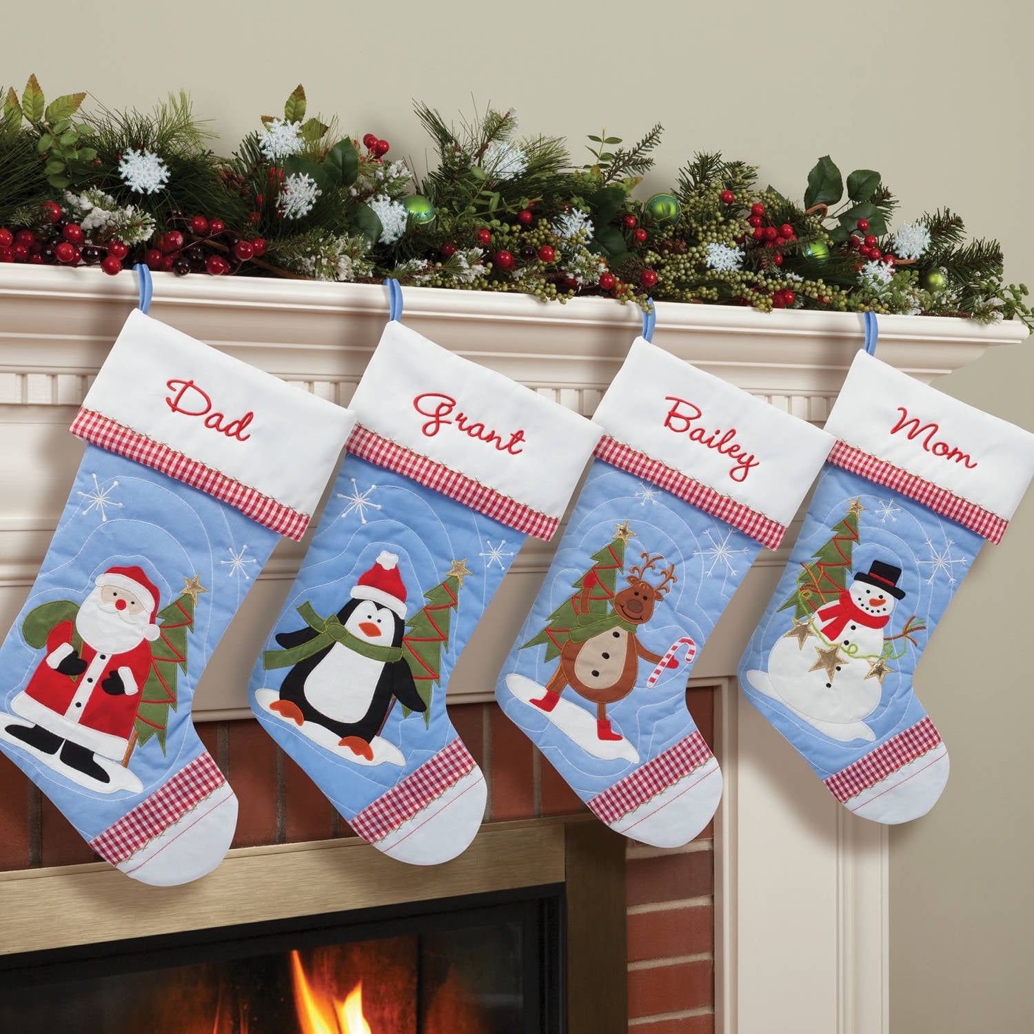 Personalized Quilted Christmas Stocking, Choose from 4 Characters ...