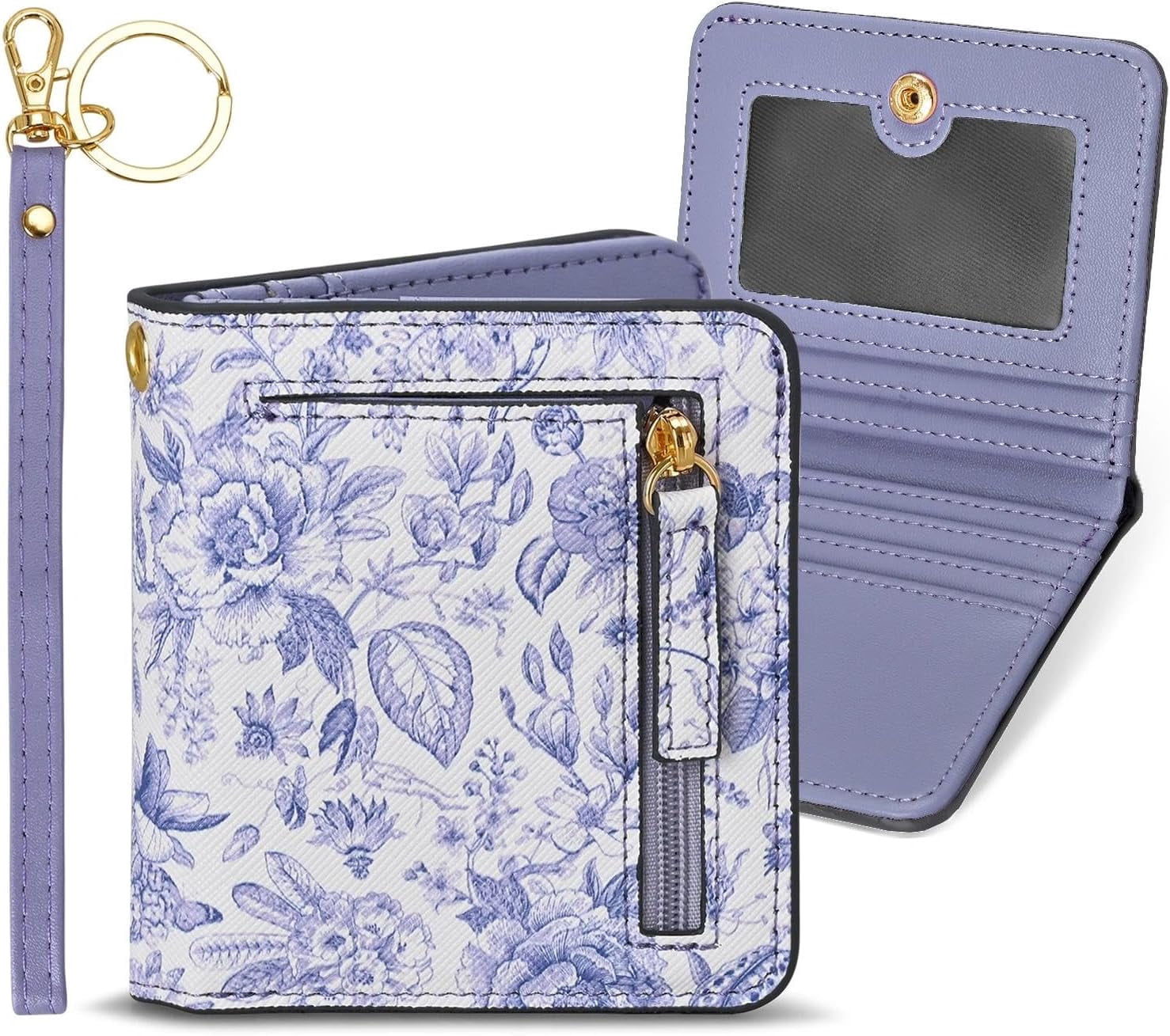 Personalized RFID Slim Bifold Wallet for Women Teen Girls with Wristlet ...