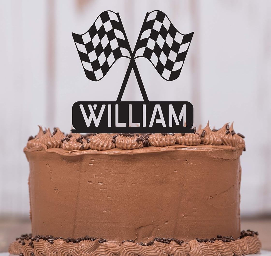Personalized Race Car Birthday Party with Keepsake Base, Racing Theme ...