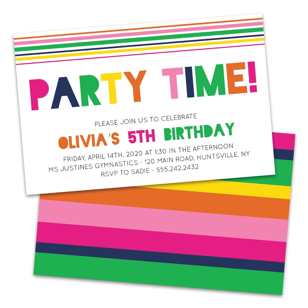 Rainbow Party Invitations - Customizable Birthday Invites - Walmart.com