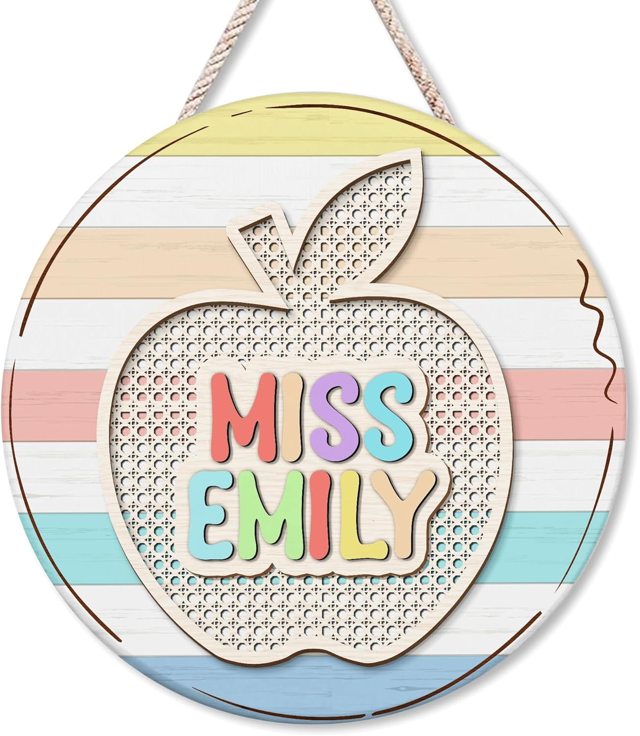 Personalized Rainbow Welcome Door Sign for Classroom- Teacher Name Sign ...