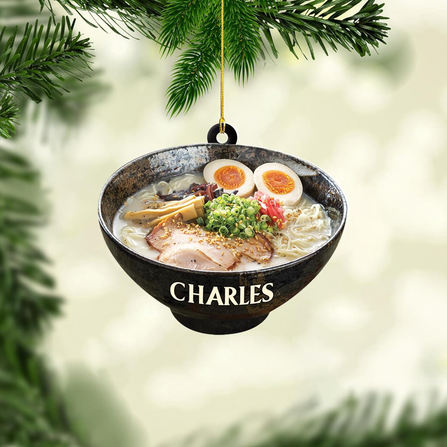 Personalized Ramen Christmas Ornament, Ramen Noodles Christmas Ornament ...