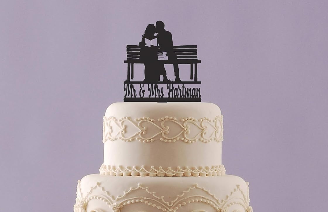 Personalized Reading Wedding Cake Topper, Book Cake Topper, Book Worms ...