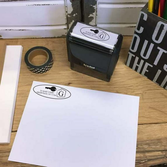 Personalized Rectangular Self-Inking Rubber Stamp - Key Tag - Walmart.com