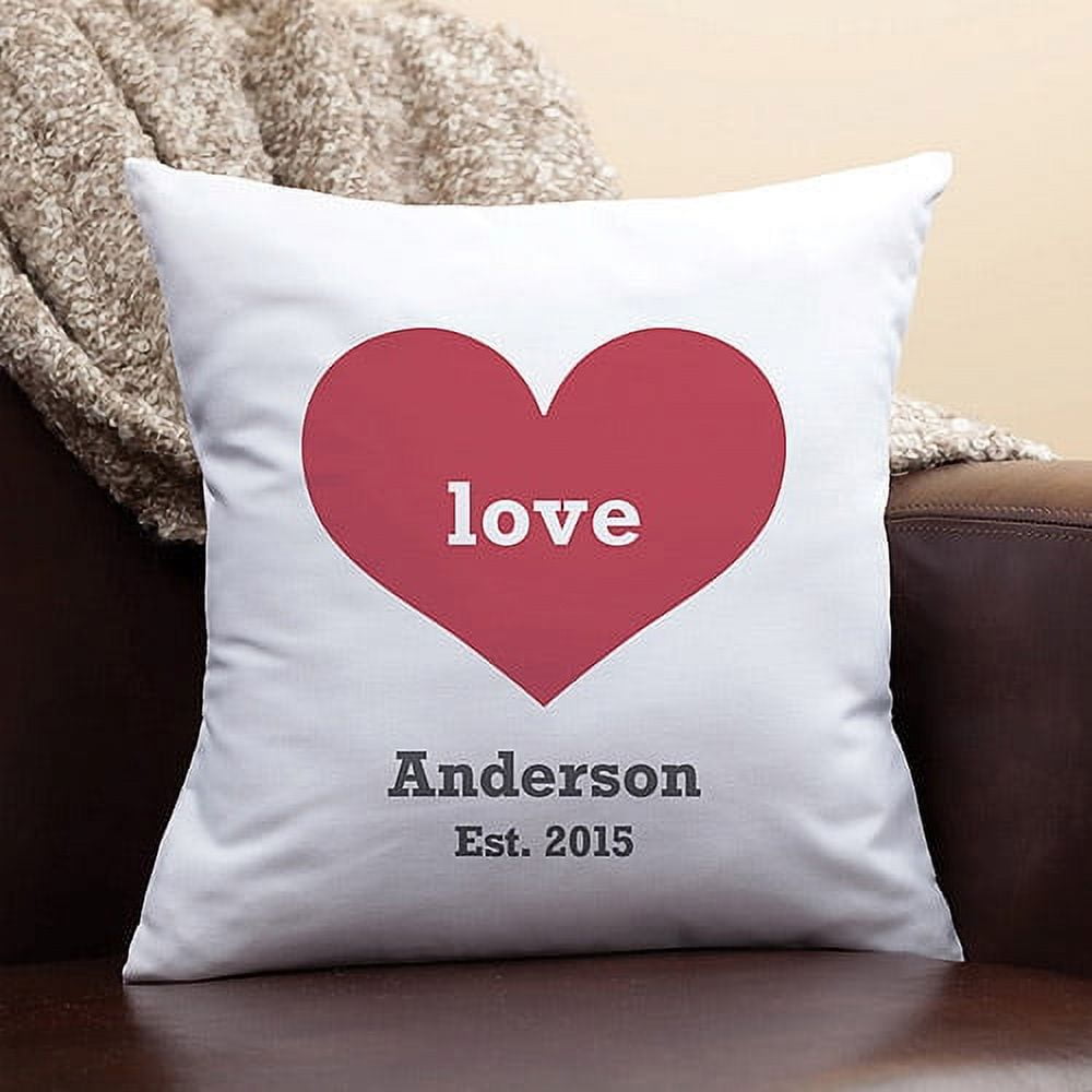 Personalized Red Heart Throw Pillow - Walmart.com